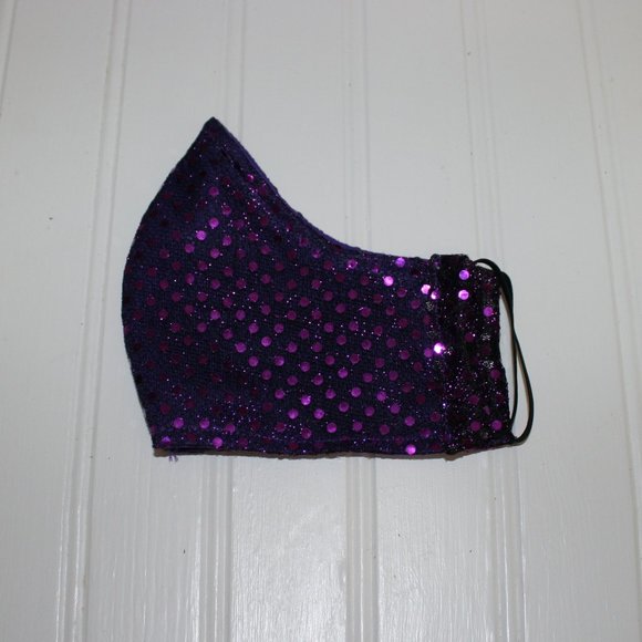 Hand Crafted | Accessories | Handmade Purple Sequin Fabric Face Mask ...